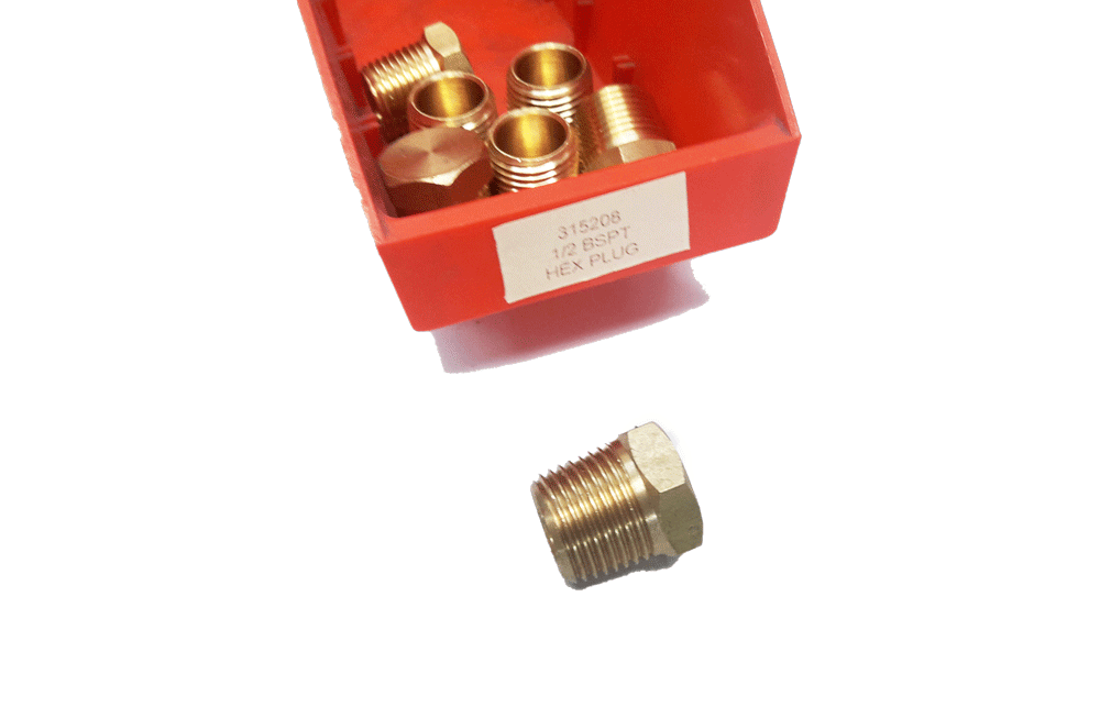Brass Fitting 1/2 BSPT HEX PLUG | PN: 315208